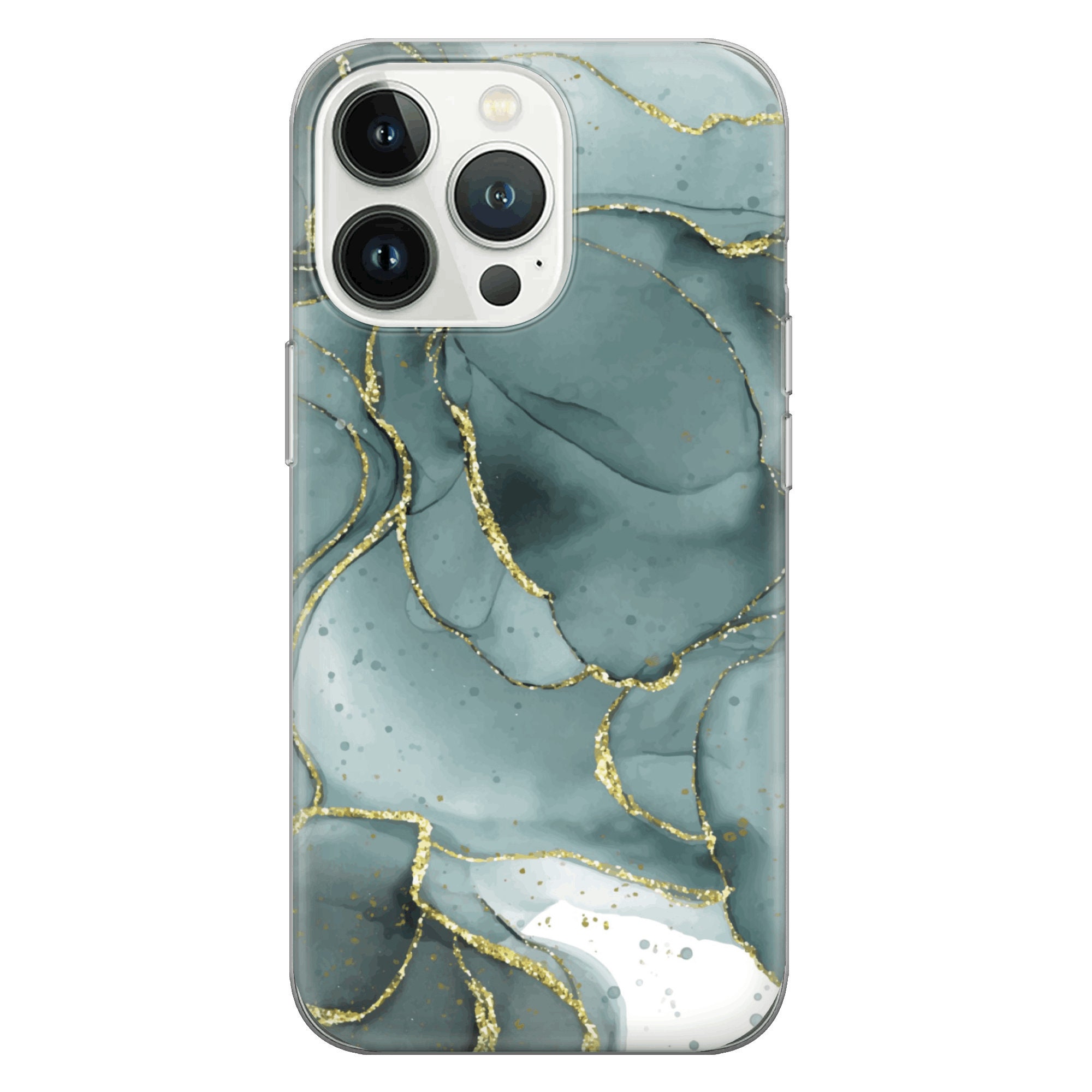 Blue Marble Phone Case With Pink Gold Cover Fit for iPhone 15 Pro Max ...