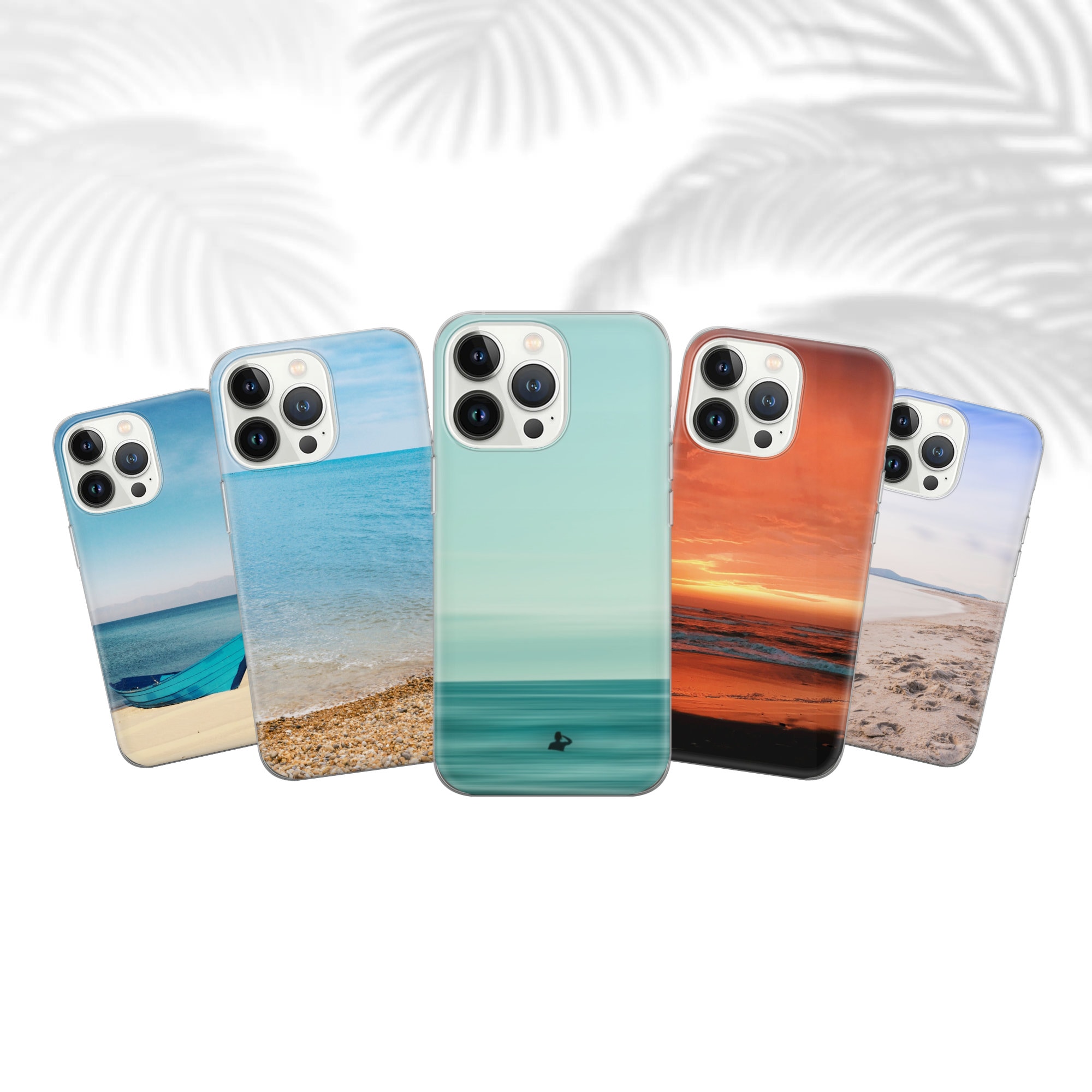 Beach Sea Phone Case Solid Aesthetic Ocean Cover for iPhone 15 Pro Max ...