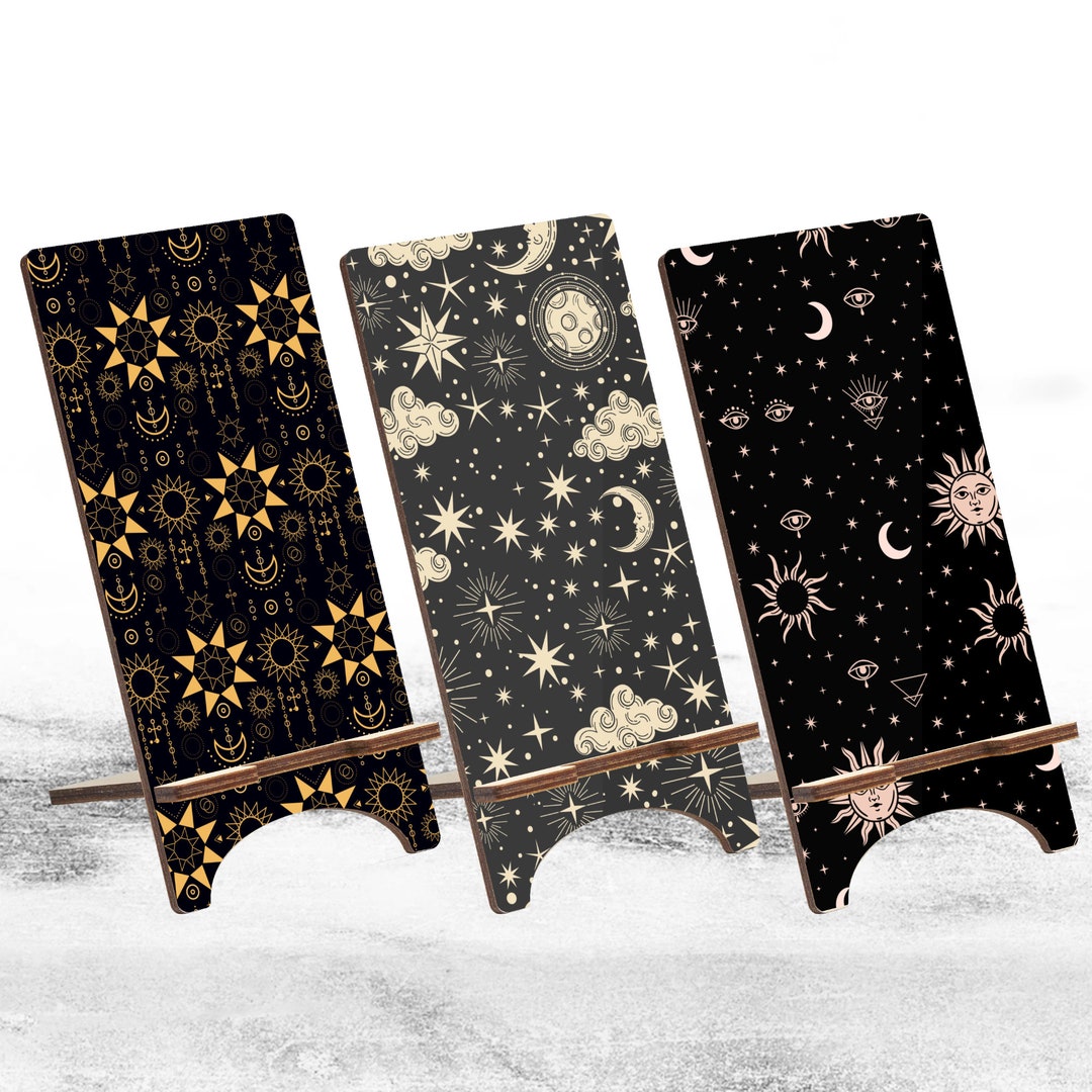 Stars Wood Phone Stand, Celestial Holder for iPhone 14 13 12 11 Pro Max ...