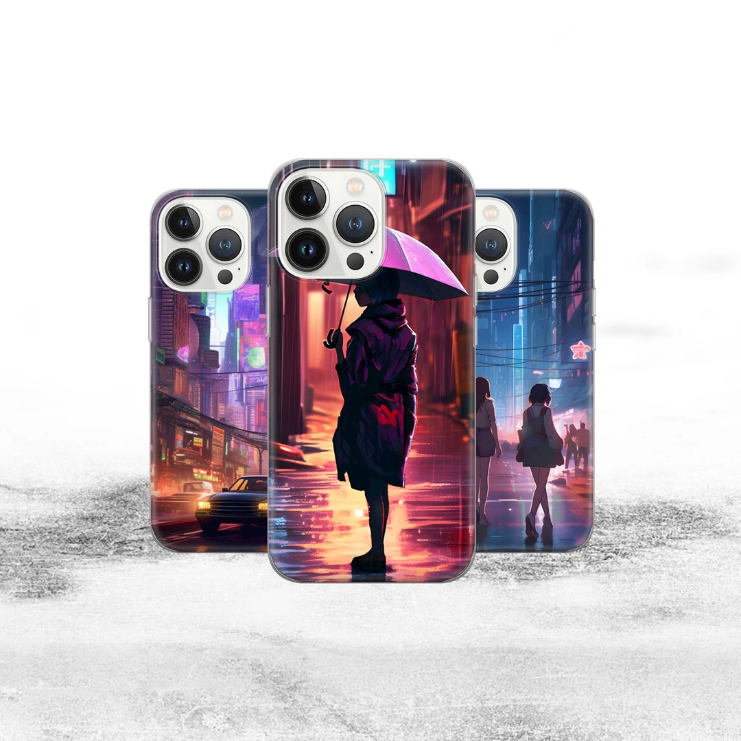 Tokyo Night Phone Case Cyber Cover for iPhone 15 14 13 12, Samsung S23 ...