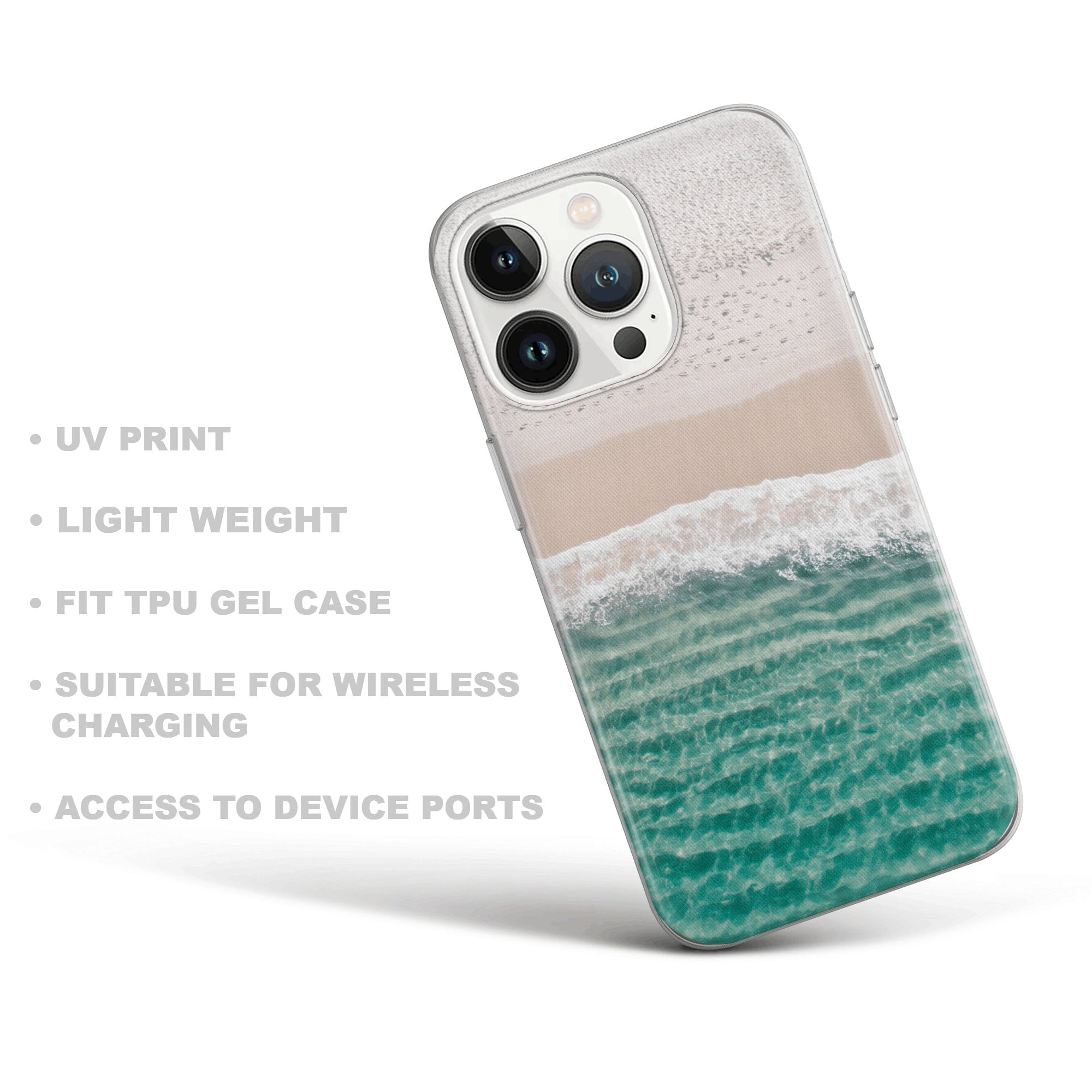Beach Sea Phone Case Solid Aesthetic Ocean Cover for iPhone 15 Pro Max ...