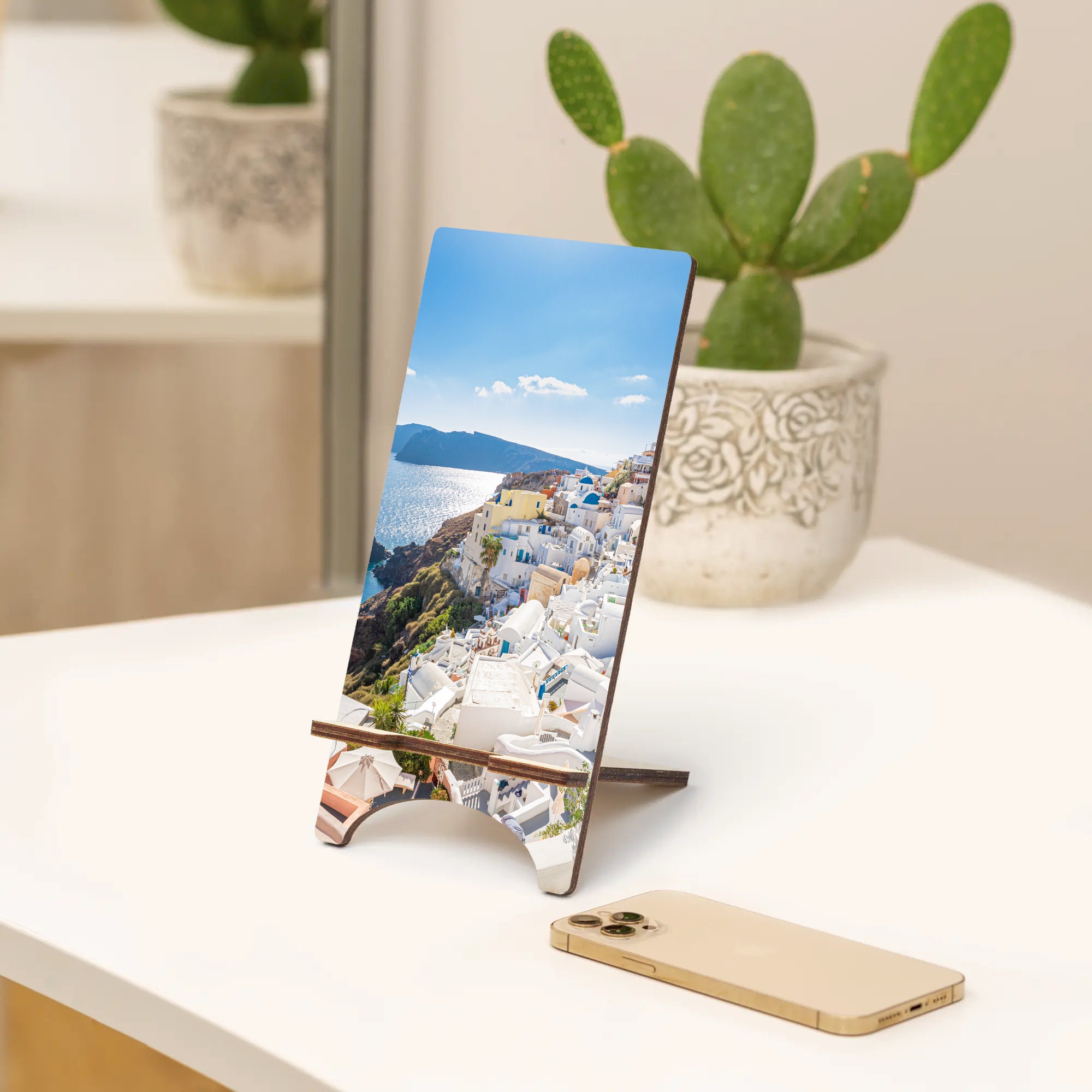 Santorini Wood Phone Stand, Trip Holder for iPhone 14 13 12 11 Pro Max ...