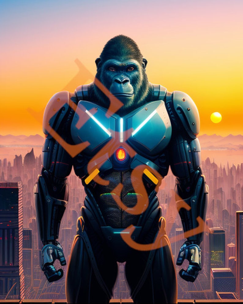 Cyborg Robotic Silverback Gorilla Hi-res Digital Prints Digital ...