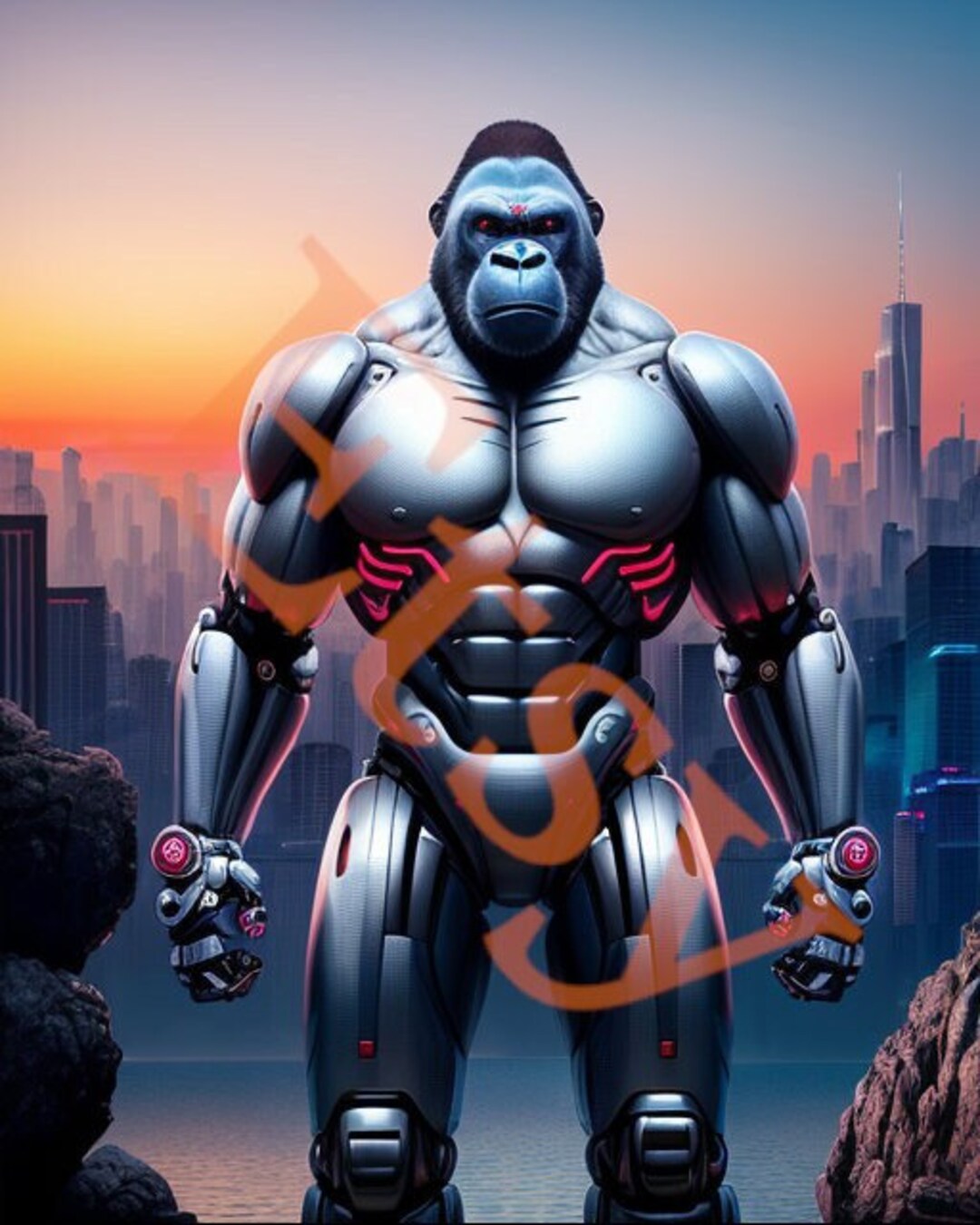 Cyborg Robotic Silverback Gorilla Hi-res Digital Prints Digital ...