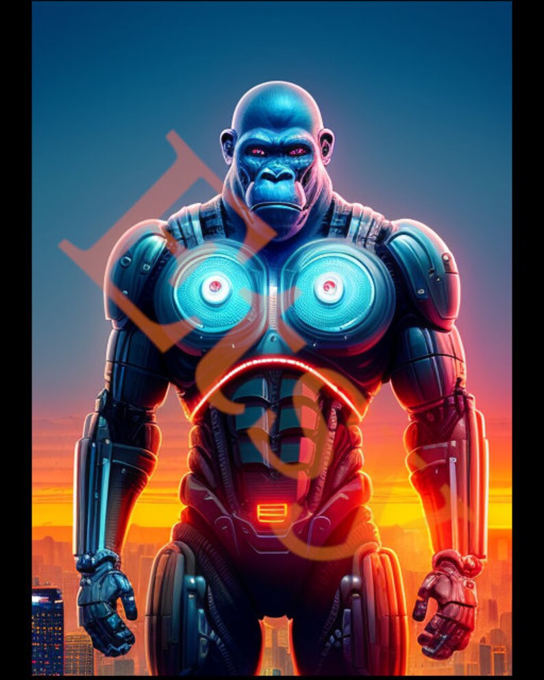 Cyborg Robotic Silverback Gorilla Hi-res Digital Prints Digital ...