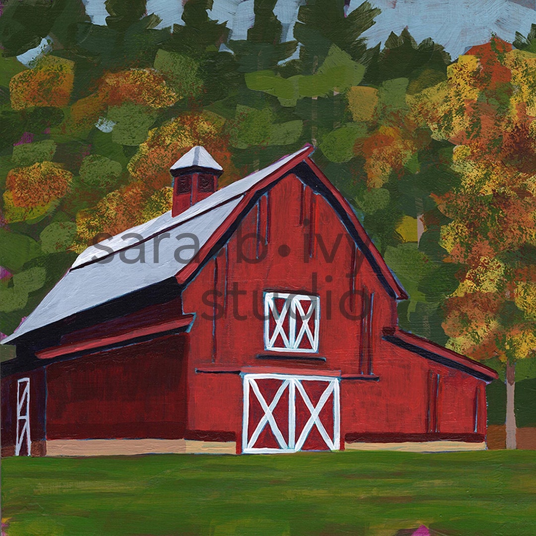 Rustic Red Barn Limited Edition of 10 Fine Art Print Square Orientation ...