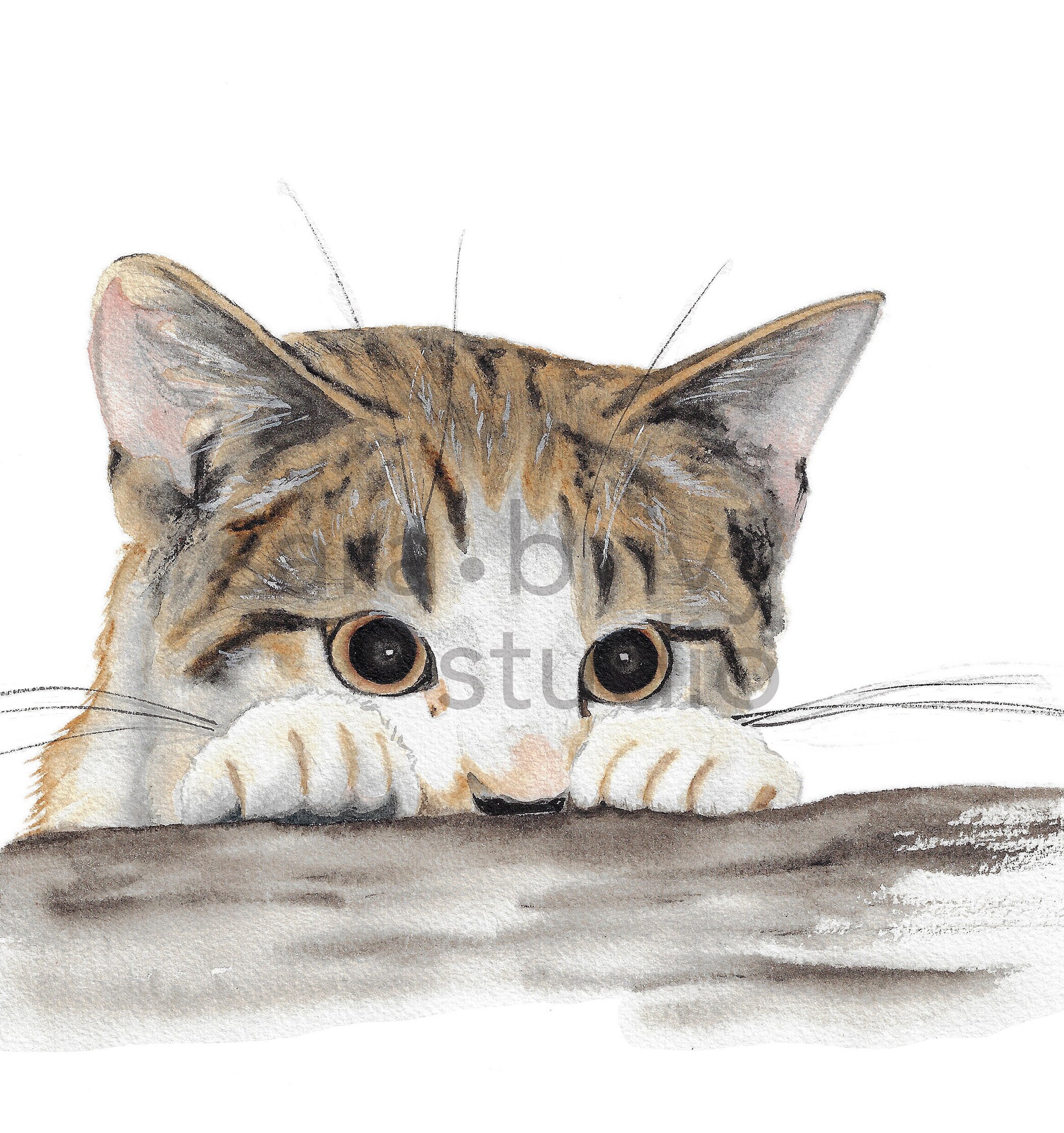 Kitten Pouncing Drawing