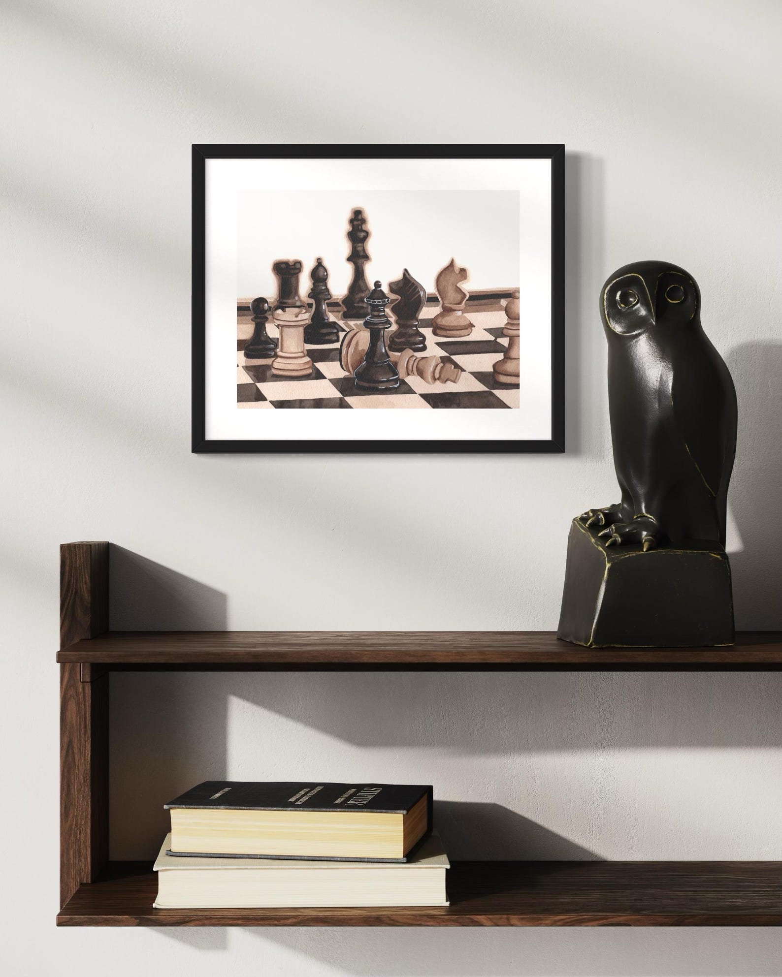 Checkmate Chess Board Original Watercolor Painting, 12x9 Realistic ...