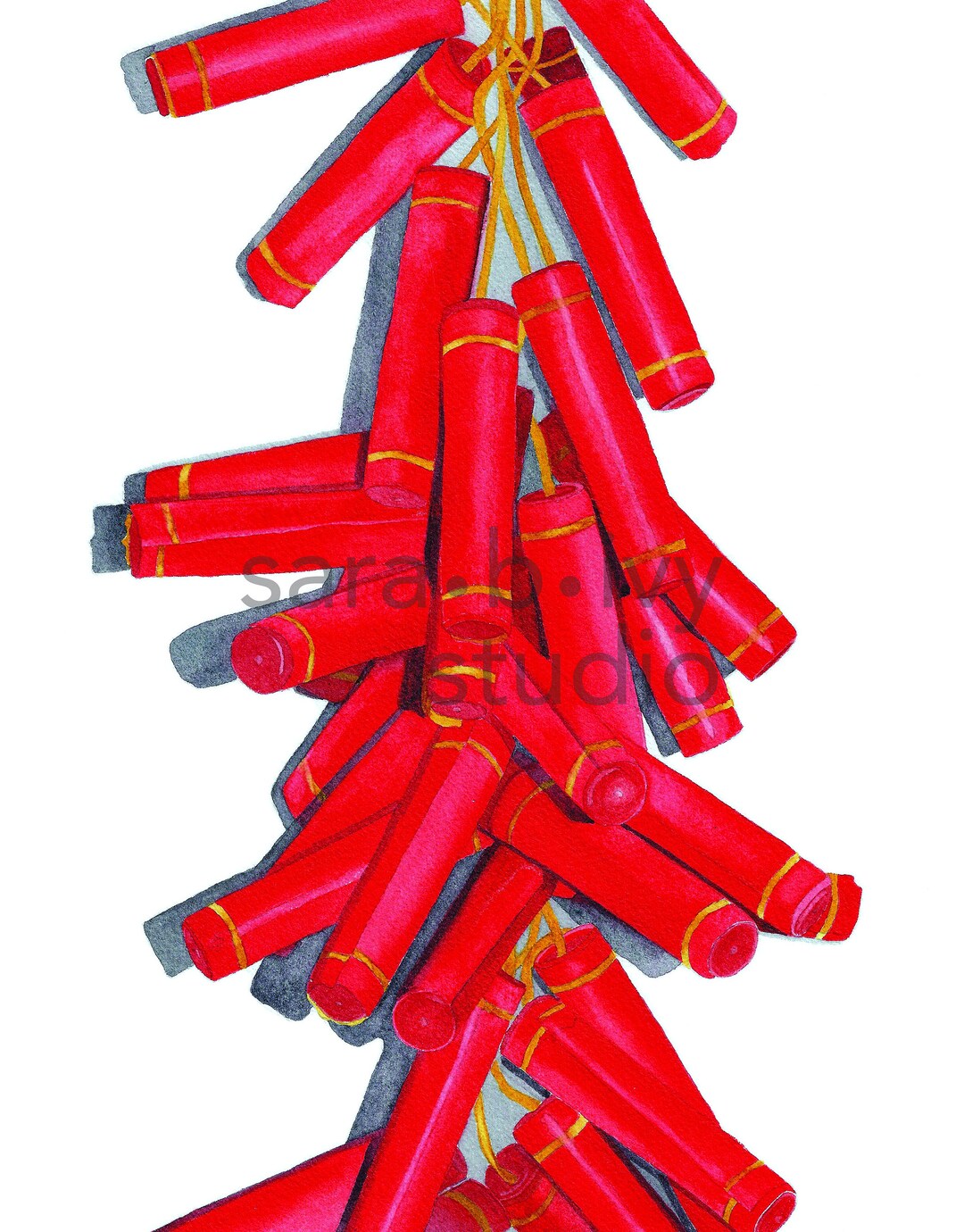 Red Firecrackers Limited Edition of 20 Fine Art Print, Lunar New Year ...