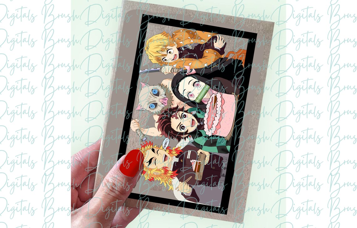 Anime Birthday Card Digital Print | Handmade Prints | Demon Digital ...