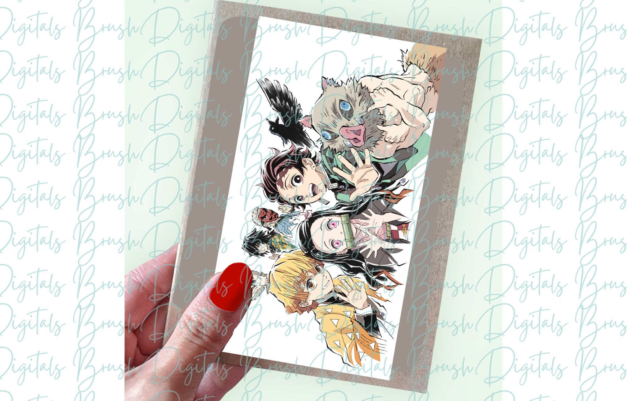 Anime Poster or Card Digital Print | Handmade Print | Demon Anime ...