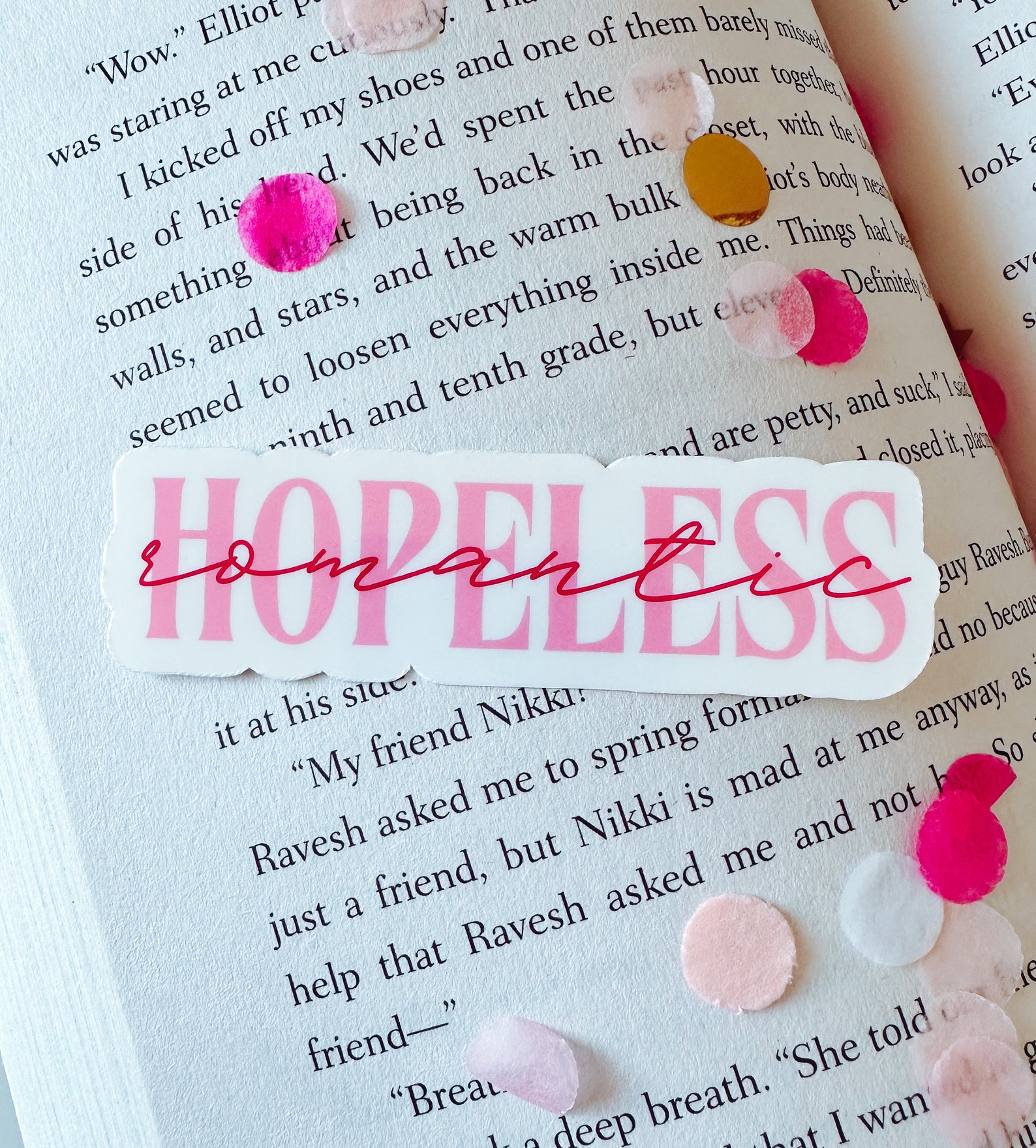 Hopeless Romantic Bookish Vinyl Sticker | Romance Book Kindle Sticker ...