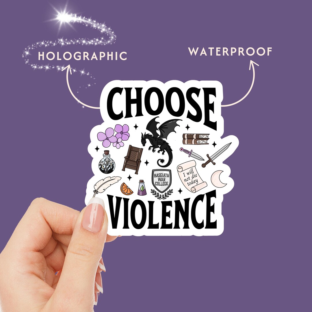 Choose Violence Vinyl Sticker Romance Book Reader Holographic Kindle ...