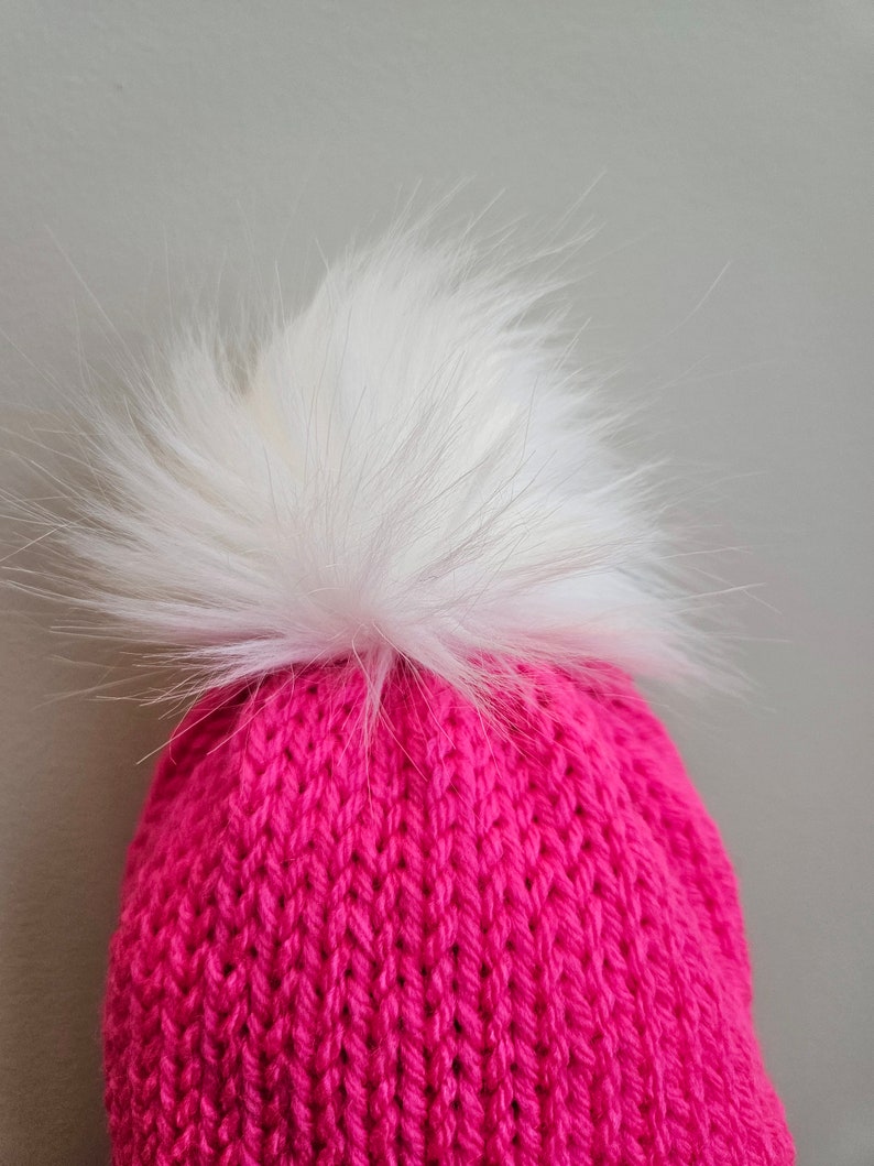 Adult Womens Bright Pink Hat Adult Hot Pink Winter Hat Teenager Neon ...