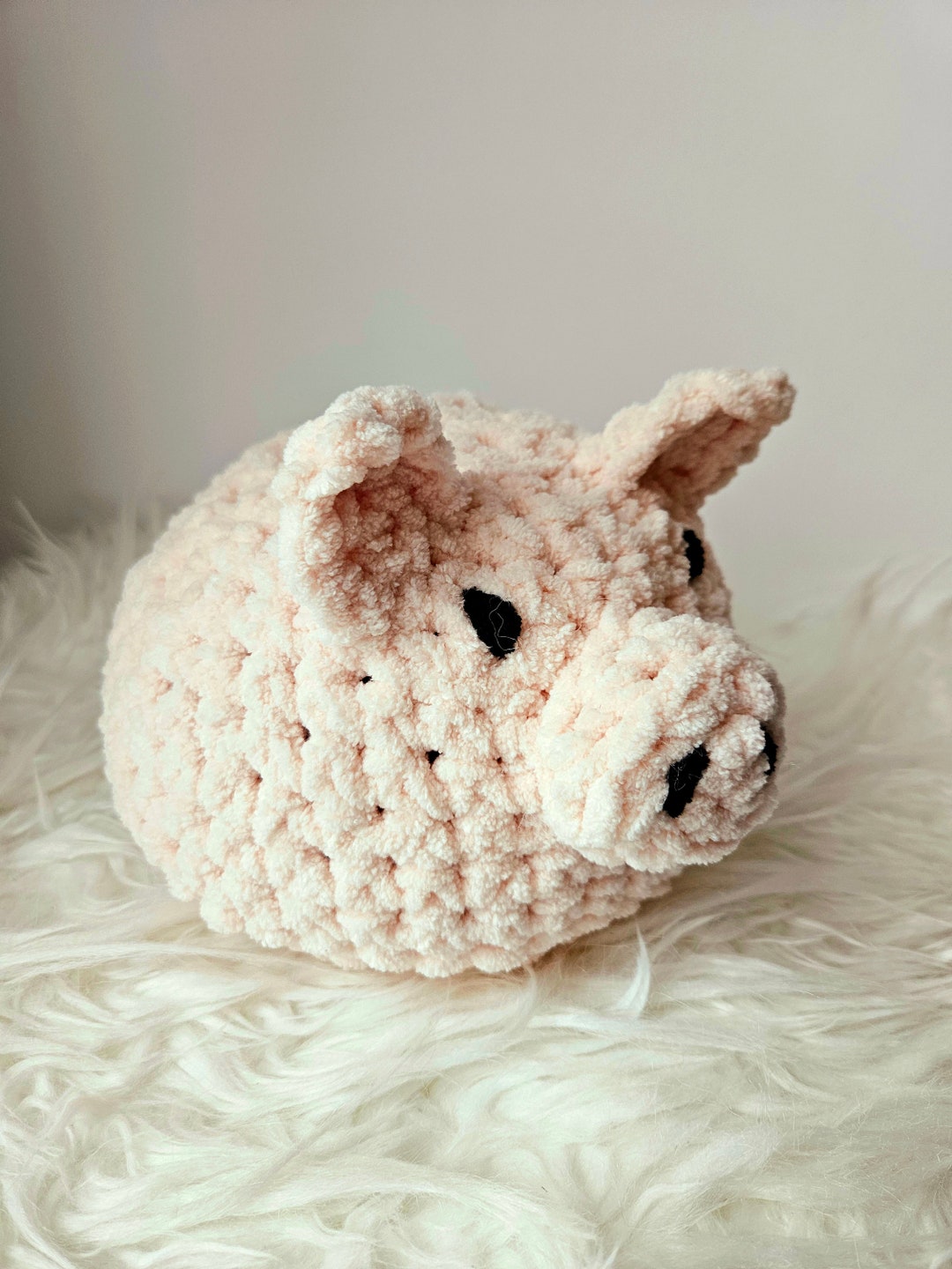 Piggy Plush Crocheted Pig Stuffed Animal Handmade Pink Pig - Etsy