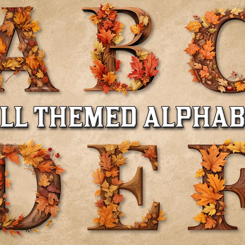 Autumn Alphabet Clipart - Etsy