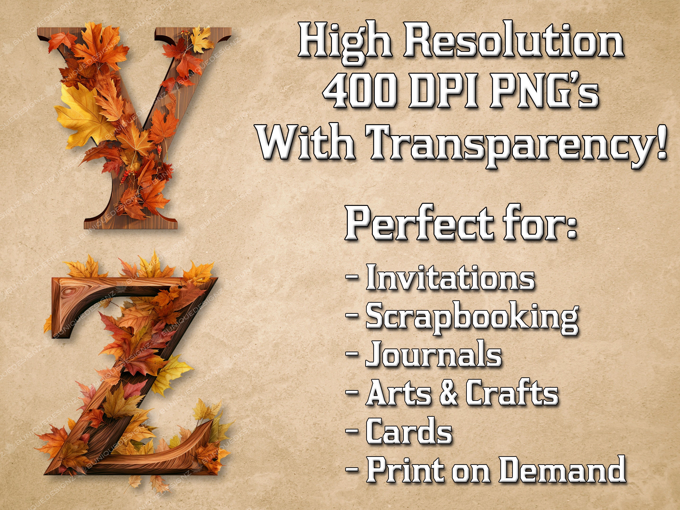 Fall Autumn Alphabet Clipart Bundle, Autumn Leaves Typography, Full ...