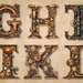 Steampunk Themed Alphabet Clipart, Digital Print, Scrapbook, Junk ...
