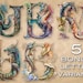 Dragon Themed Alphabet Clipart Watercolor Digital Print - Etsy