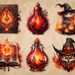 Fire Witch Clipart Set, Red Witch Clipart, Commercial Use Clip Art, 22 ...