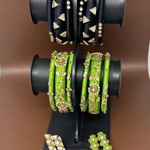 Silk Thread Bangles | 6 Bangle Set | Kundan Jewelry | Party Wear ...