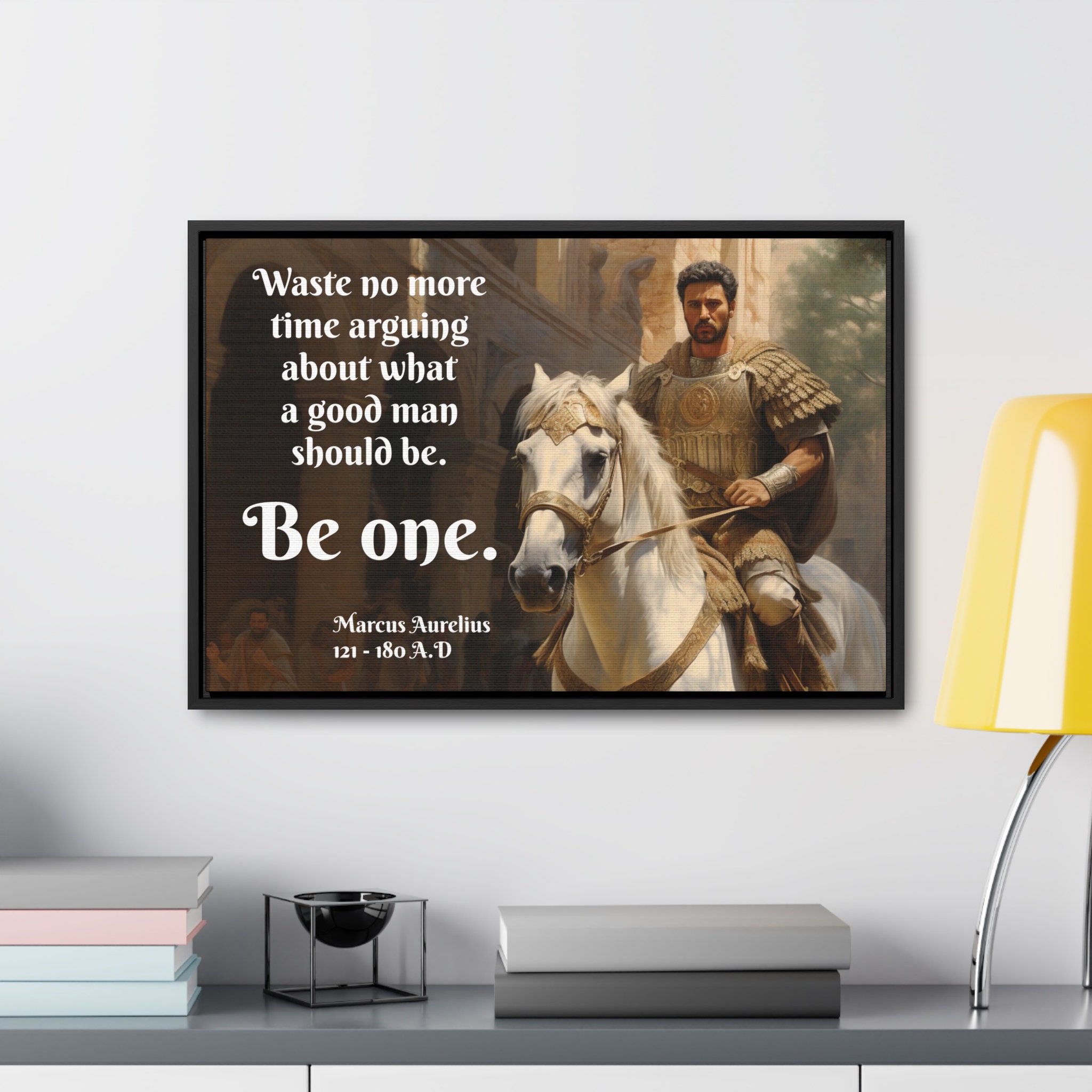 Marcus Aurelius Good Man Stoic Quote Inspirational Canvas Wrap, Walnut ...