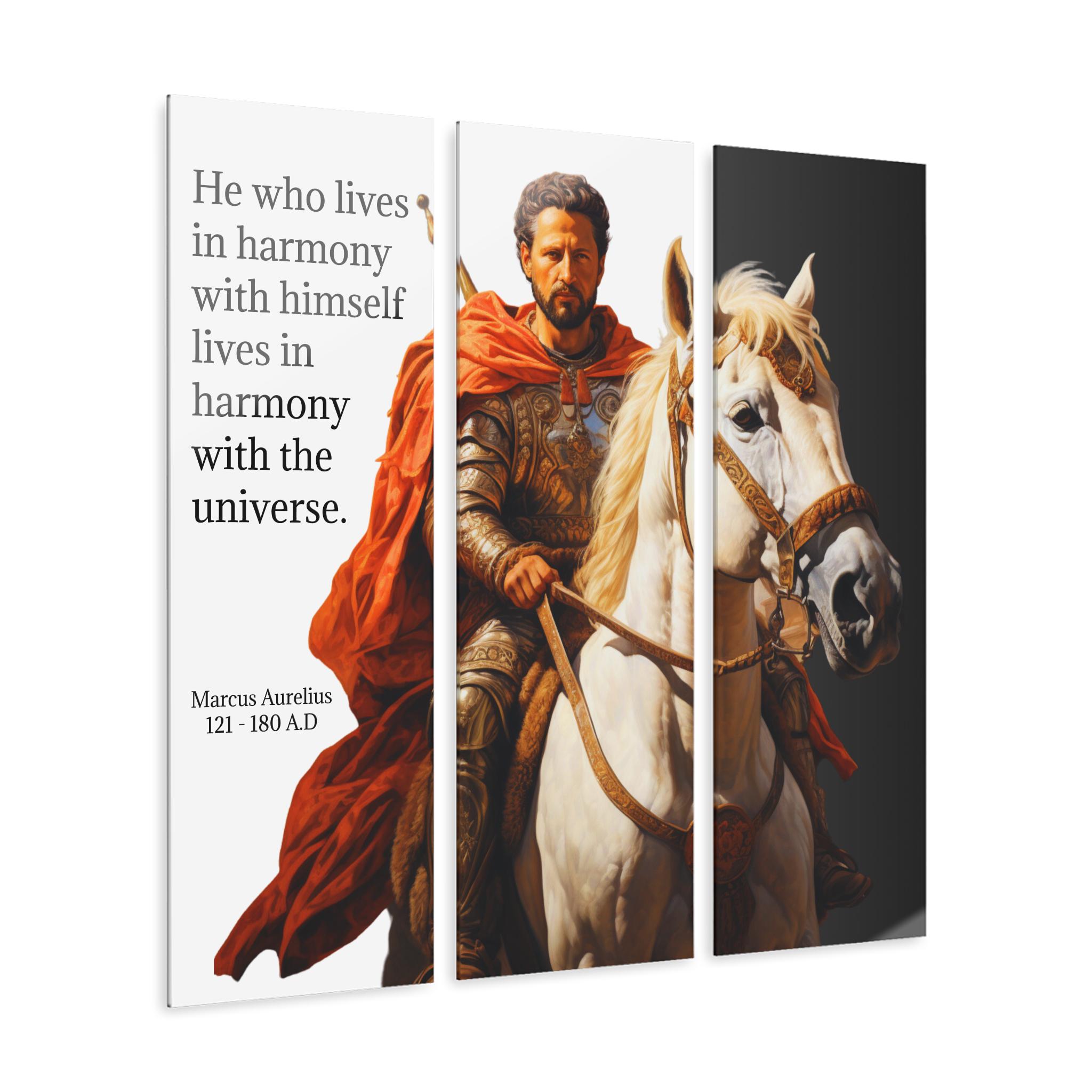 Marcus Aurelius Stoic Wall Art & Home Décor Acrylic Print Triptych With ...