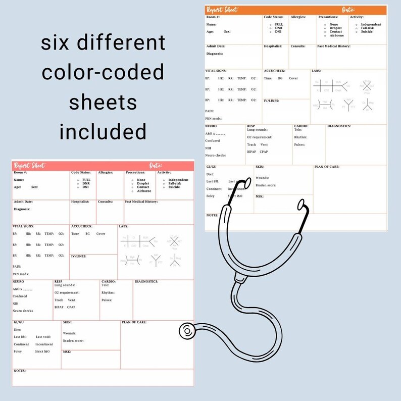 Nurse Report Sheet, Nursing Report Template, Nurse Shift Report, Nurse Shift Report Sheet, SBAR ...
