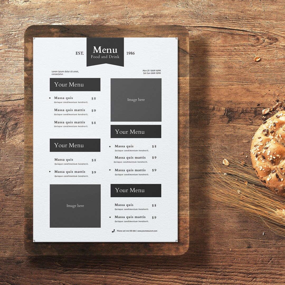 Food Menu PSD Template - Etsy