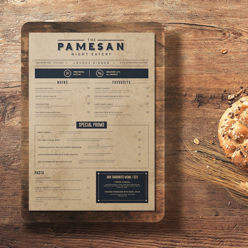 Vintage Food Menu Ai Template - Etsy