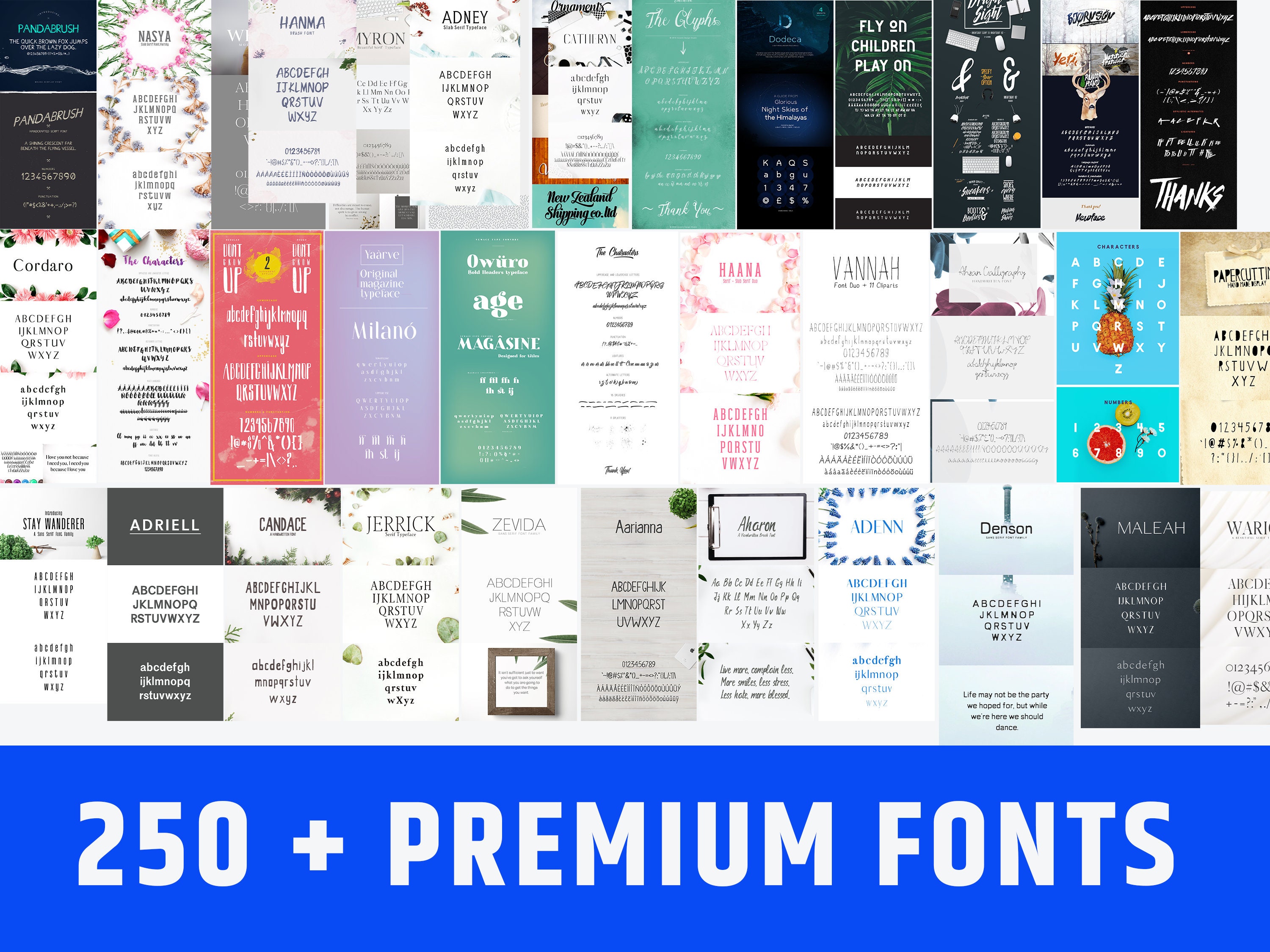 250+ Premium Font Package | Fonts for Crafters, Cricut Fonts, Procreate ...