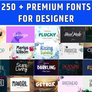 250+ Premium Font Package | Fonts for Crafters, Cricut Fonts, Procreate ...