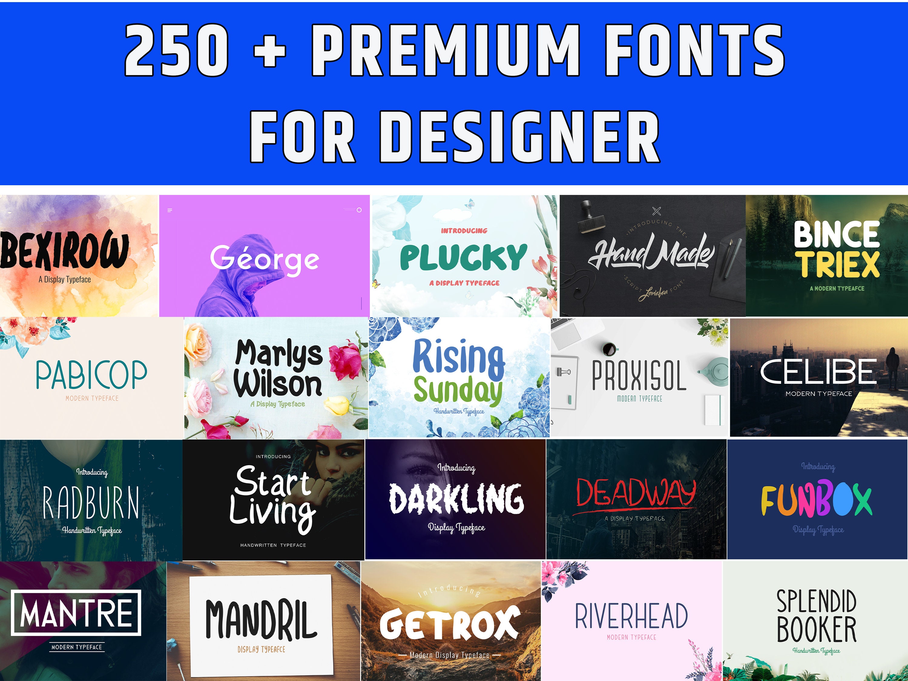 250+ Premium Font Package | Fonts for Crafters, Cricut Fonts, Procreate ...