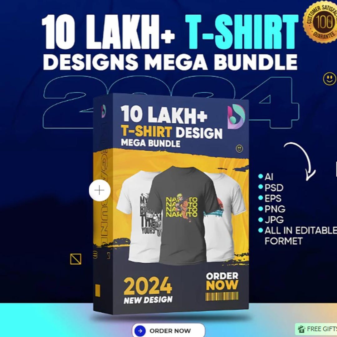 1,000,000+ MEGA T-shirt Designs, All in One Bundle, T-shirt Design ...