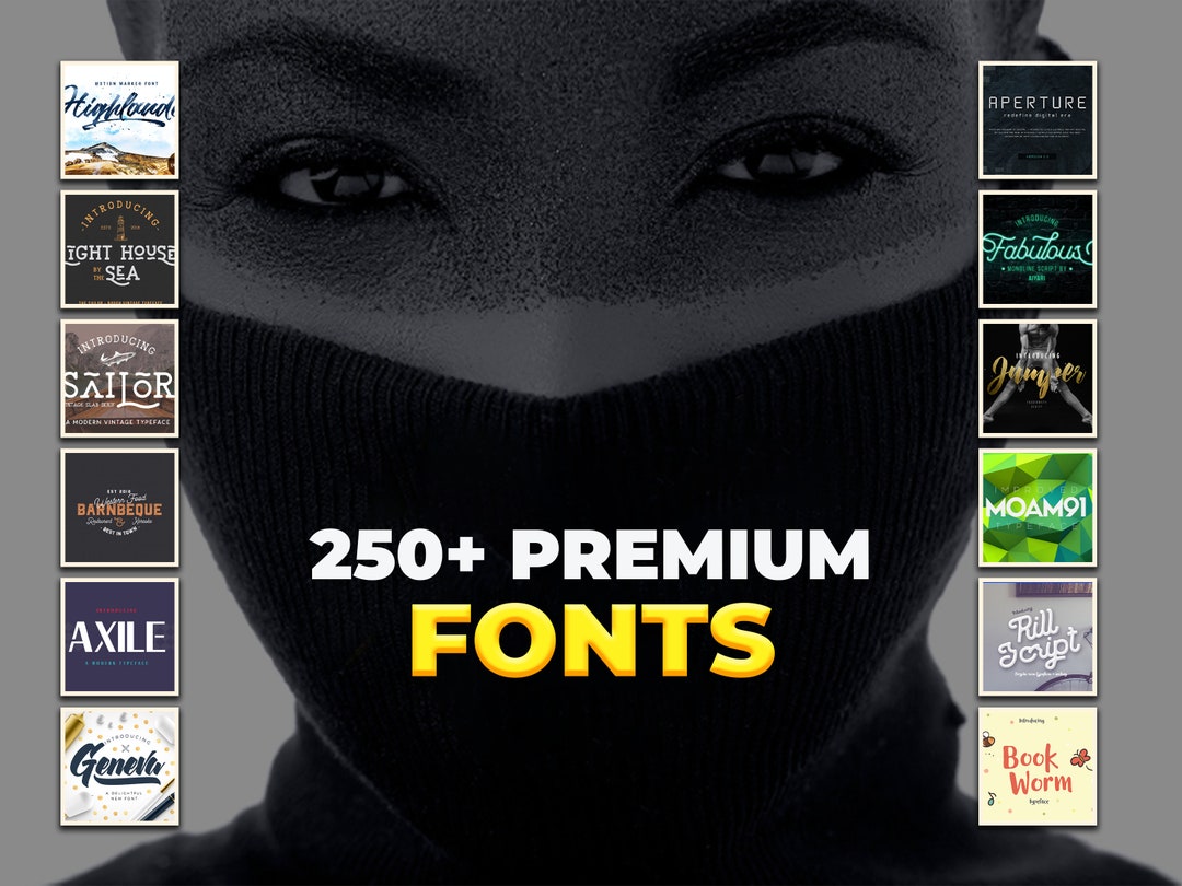250+ Premium Font Package | Fonts for Crafters, Cricut Fonts, Procreate ...