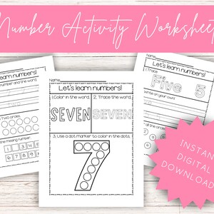 30 Number Dot Art Numbers Kindergarten Worksheets Practice Tracing ...