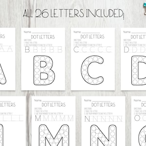 Alphabet Dot Letters Kindergarten Printables Worksheets Practice ...
