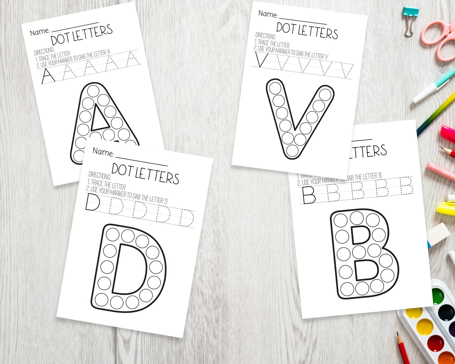 Alphabet Dot Letters Kindergarten Printables Worksheets Practice ...