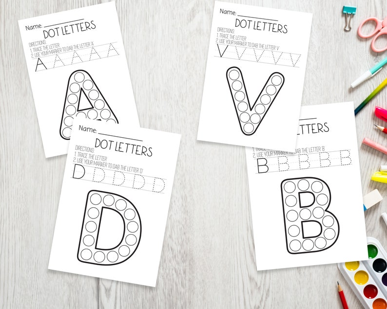 Alphabet Dot Letters Kindergarten Printables Worksheets Practice ...