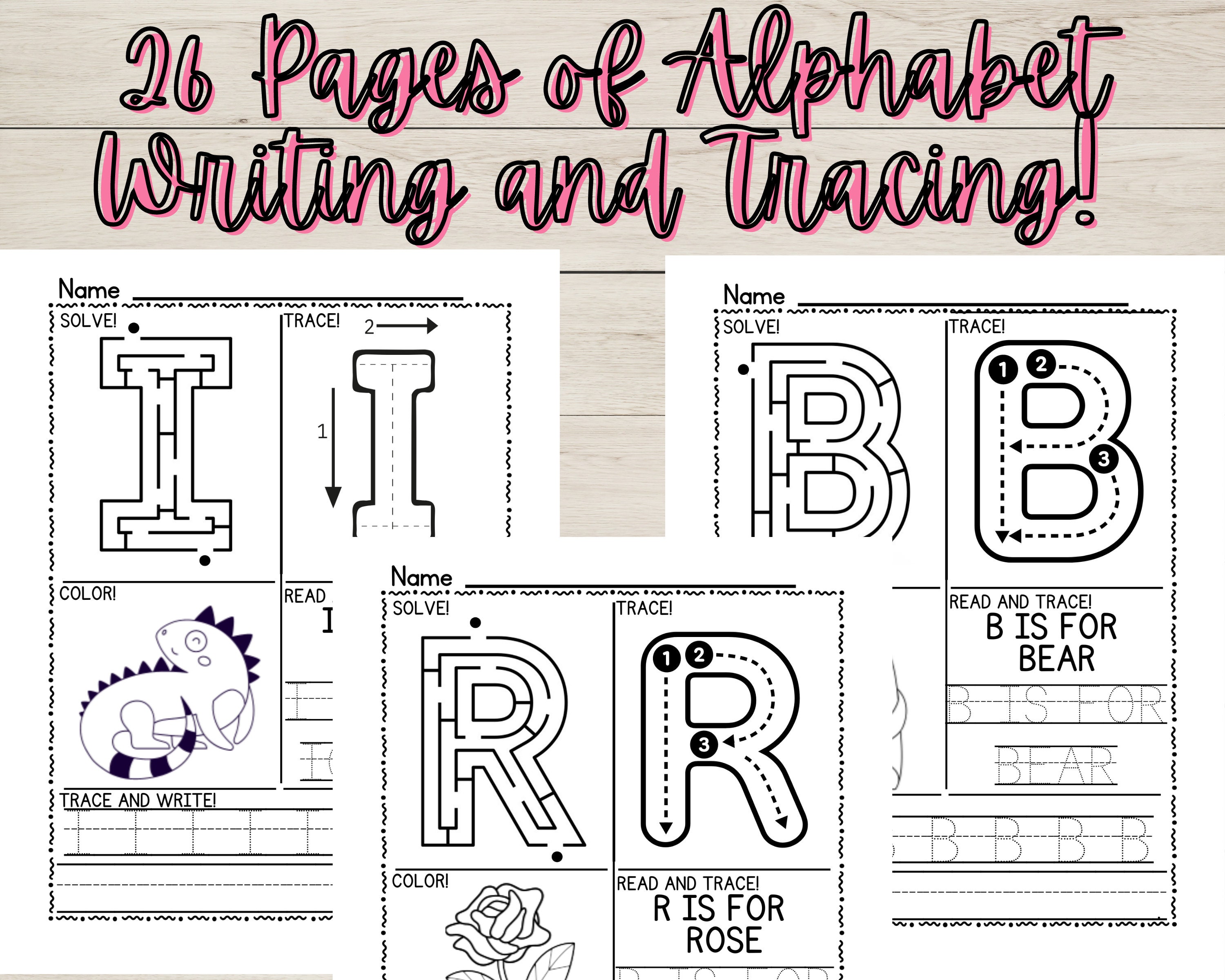 Tracing Alphabet Tracing Pages Homeschool Printables - Etsy