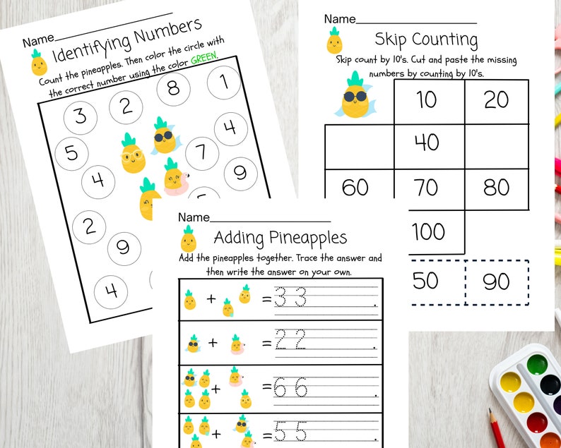 Kindergarten Math Worksheets Addition Worksheets Math Activities ...