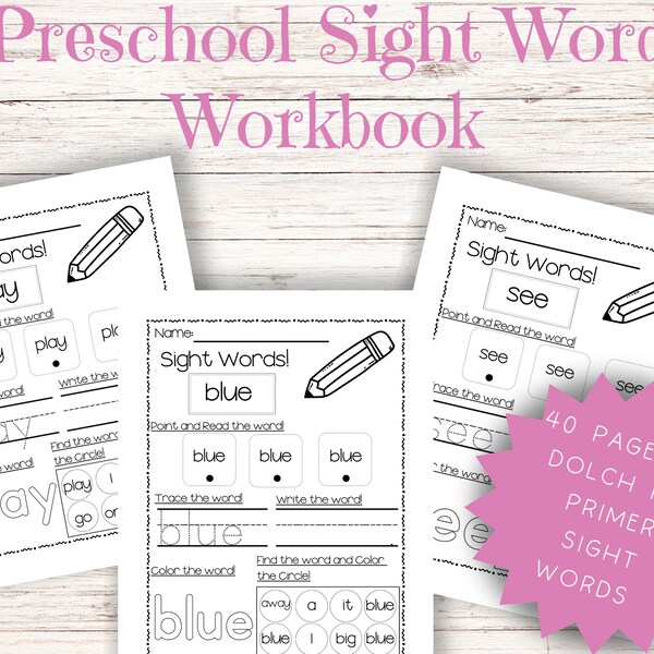 Preschool Sight Word - Etsy