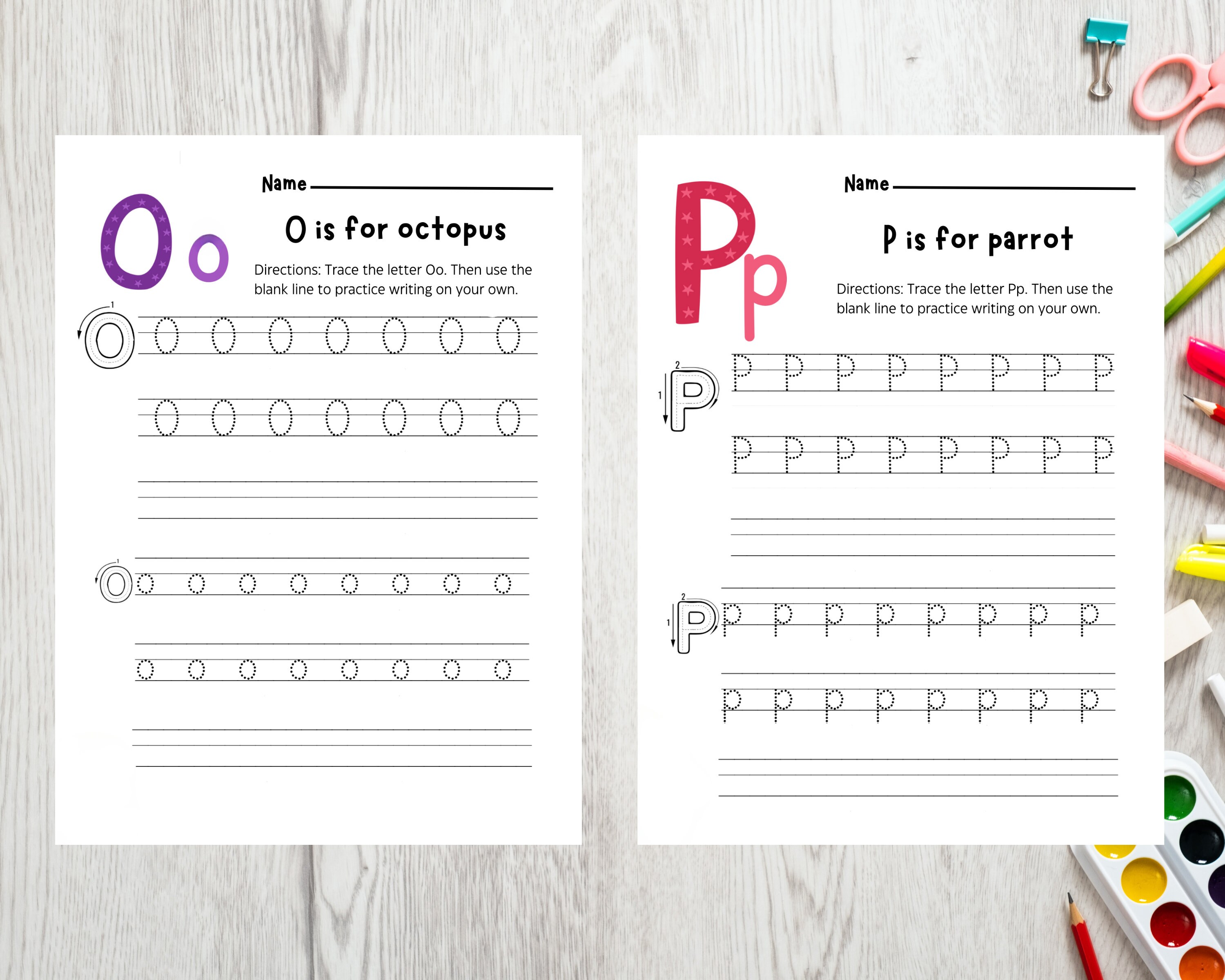 Letter Tracing Alphabet Tracing Worksheet Printable Pre-k Kindergarten ...