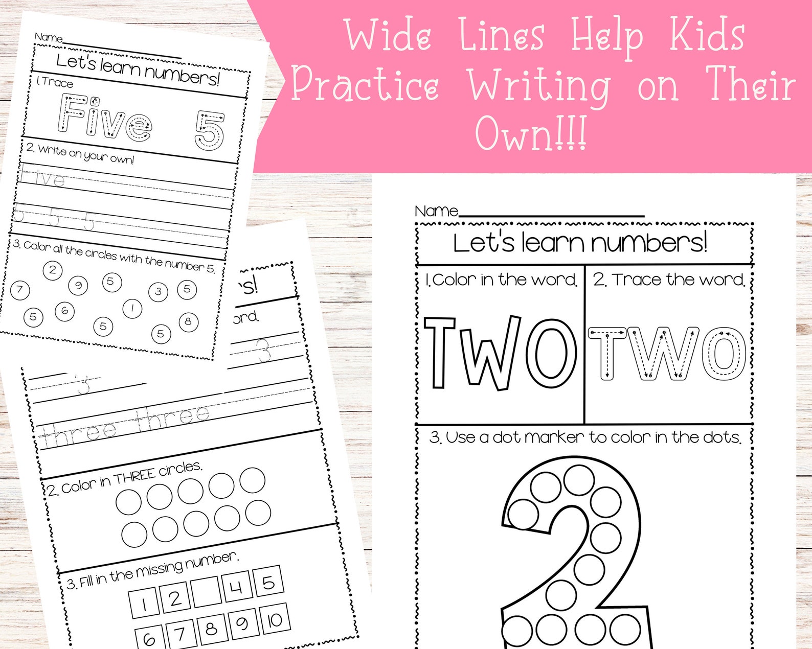 30 Number Dot Art Numbers Kindergarten Worksheets Practice Tracing ...