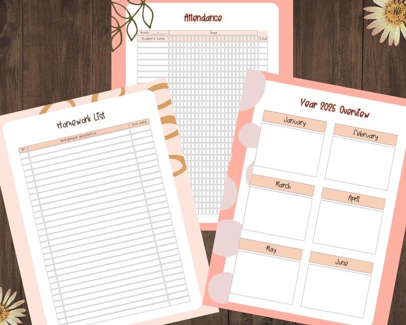 Boho Teacher Planner Printable, School Planner, Teacher Lesson Planner ...
