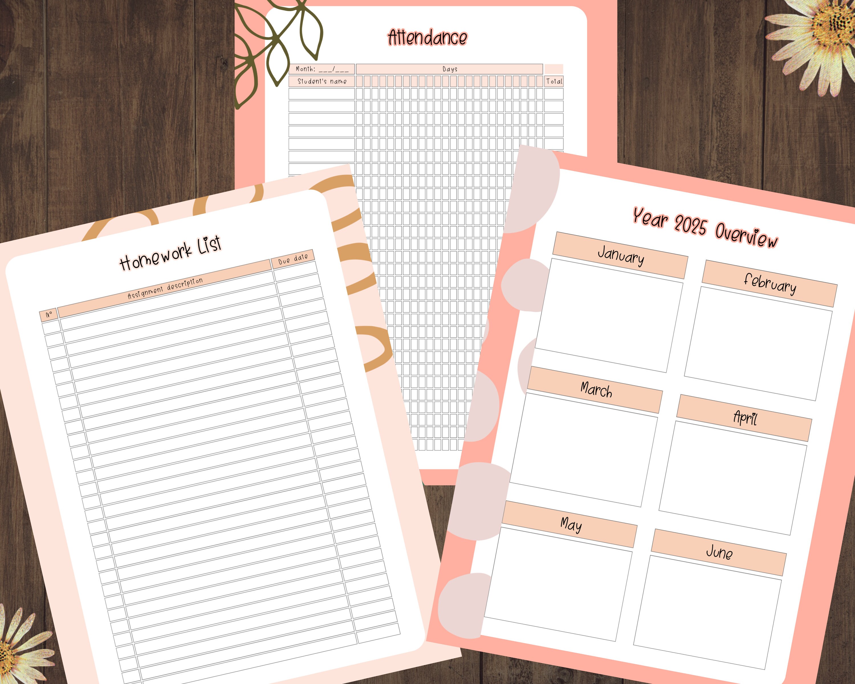Boho Teacher Planner Printable, School Planner, Teacher Lesson Planner ...