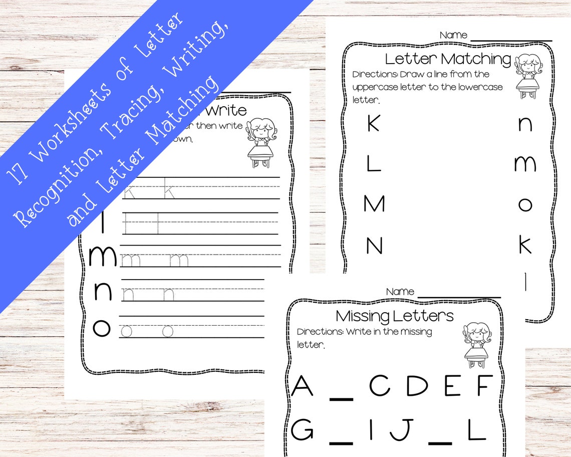ABC Practice Worksheets Letter Recognition Handwriting Practice ...