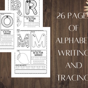 Alphabet Tracing Worksheets Homeschool Printables Kindergarten Bundle ...