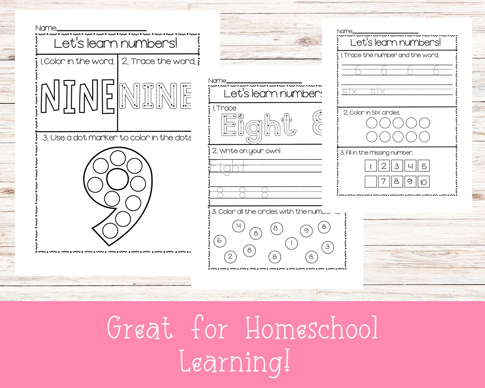 30 Number Dot Art Numbers Kindergarten Worksheets Practice Tracing ...