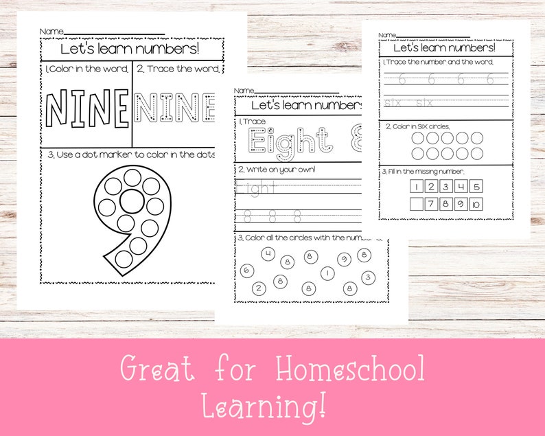 30 Number Dot Art Numbers Kindergarten Worksheets Practice Tracing ...